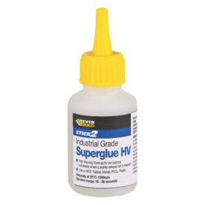 everbuild hv50-ebd stick 2 industrial grade high viscosity superglue, clear, 50 g