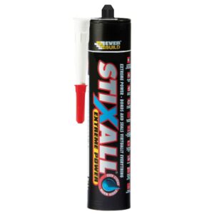 everbuild stixall – extreme power sealant and adhesive – waterproof – grey – 290ml