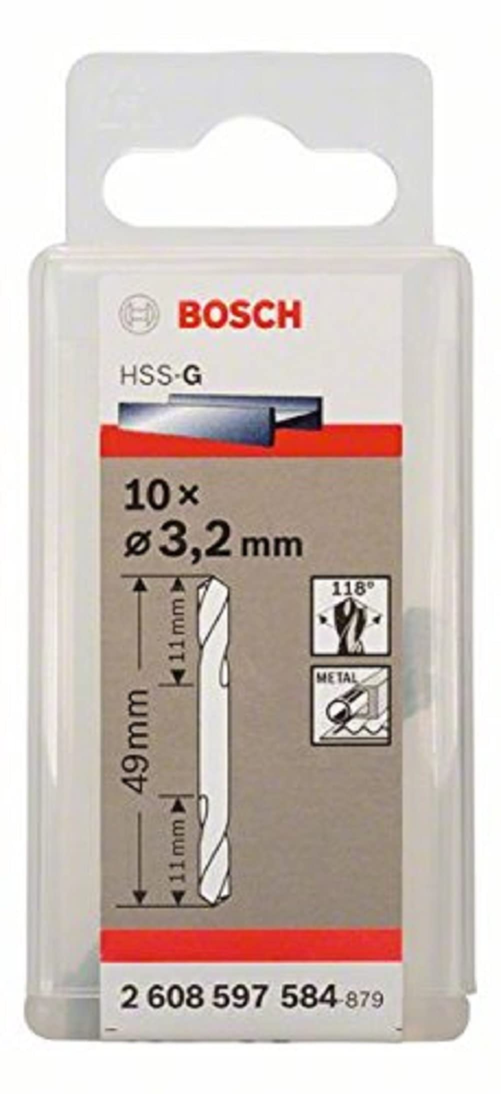 Bosch 2608597584 Double-End Drill Bit 3, 2mmx49mm 10 Pcs