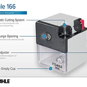 Dahle 166 Premium Pencil Sharpener w/Point Adjuster & Automatic Cutting System, Accepts Graphite & Oversized Artist Pencils