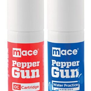 mace unisex adult (2) Brand Pepper Gun Cartridge Refills One OC Pepper One Water Trainer, Red/Blue, 28 Gram US