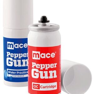 mace unisex adult (2) Brand Pepper Gun Cartridge Refills One OC Pepper One Water Trainer, Red/Blue, 28 Gram US