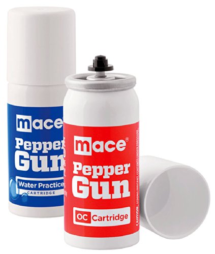 mace unisex adult (2) Brand Pepper Gun Cartridge Refills One OC Pepper One Water Trainer, Red/Blue, 28 Gram US