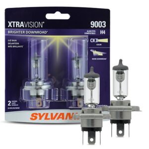 sylvania - 9003 xtravision - high performance halogen headlight low beam and fog replacement bulb (contains 2 bulbs)