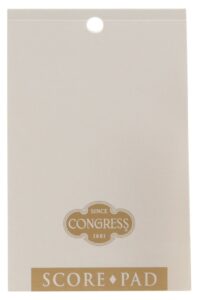 congress score pad for bridge - white & gold (1006585)