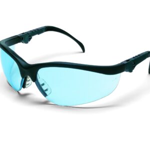 MCR KD313 Crews Klondike Plus Safety Glasses Ratchet Black Frame Light Blue Lens, 1 Pair