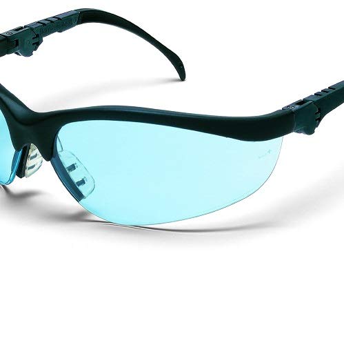 MCR KD313 Crews Klondike Plus Safety Glasses Ratchet Black Frame Light Blue Lens, 1 Pair