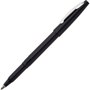 Pentel® Rolling Writer® Pens, Medium Point, 0.8 mm, Black Barrel, Black Ink, Pack Of 12 Pens