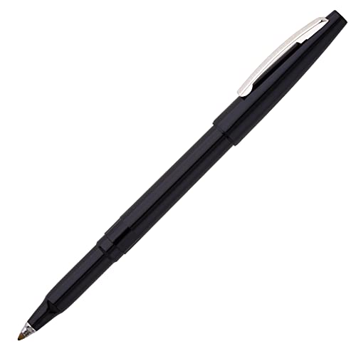 Pentel® Rolling Writer® Pens, Medium Point, 0.8 mm, Black Barrel, Black Ink, Pack Of 12 Pens