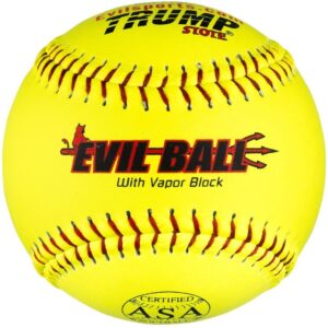 evil ball asa 44-375 hot leather cover 44 core 375 compression softball, 12-inch comp, pack of 12