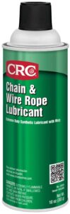 crc chain and wire rope lubricant, 10 wt oz, extreme duty synthetic lubricant with moly, aerosol spray