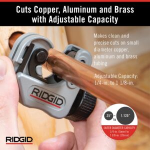 RIDGID 86127 Model 118 Close Quarters AUTOFEED 1/4" to 1-1/8" Copper, Aluminum, Brass, and Plastic Tubing Cutter