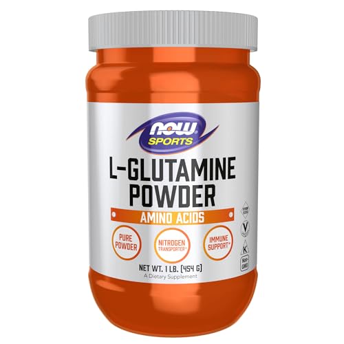 NOW Sports Nutrition, L-Glutamine Pure Powder, Nitrogen Transporter*, Amino Acid, 1-Pound