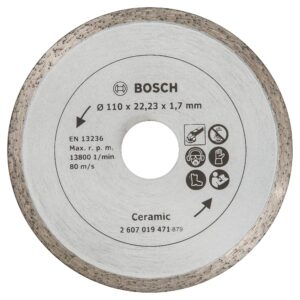 bosch home and garden 2607019471 diamond cutting disc for tiles, diameter 110 mm, metallic, silver