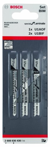 Bosch 2608636430 Jigsaw Blade-Set U 1 Bif/Aof 3 Pcs