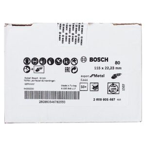 Bosch 2 608 605 467 Sanding Disc for Angle Grinder, Corundum, 115 mm, 22.2 mm, 80, Pack of 1