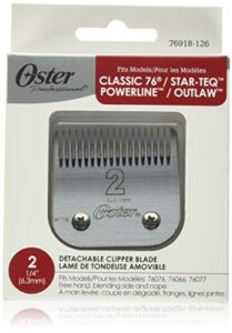 oster professional 76918-126 replacement blade, classic 76/star-teq/power-teq clippers, size #2, 1/4" (6.3 mm)