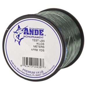 ande a14-12g premium monofilament fishing line, 1/4-pound spool, 12-pound test, green finish