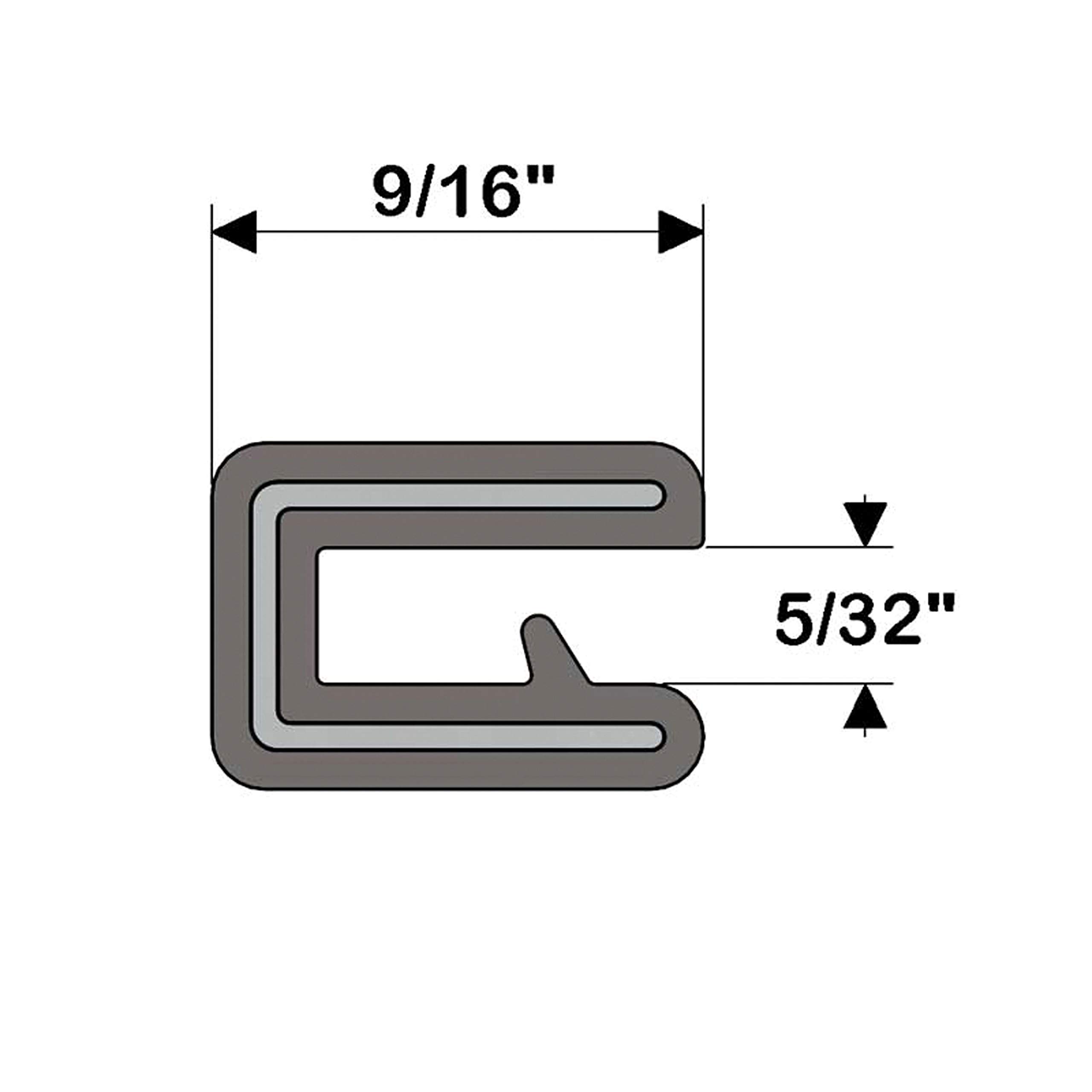 TACO Metals Taco Marine V30-1005B25-1 Flex Trim - 9/16" x 25' with 5/32" Opening, Black, Standard