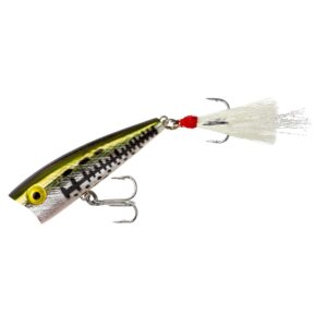 rebel lures pop-r topwater popper fishing lure, ol' bass, teeny pop-r (1/8 oz), one size