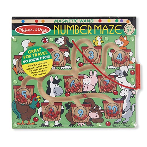 Melissa & Doug Magnetic Wand Number Maze - Wooden Puzzle Activity