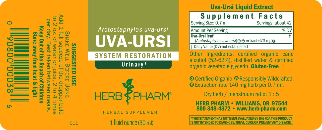 Herb Pharm Uva Ursi Liquid ExtraCount for Urinary System Support, 1 Fl Oz