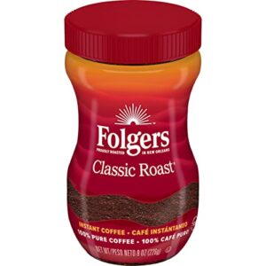 folgers classic roast instant coffee, 8-ounce jar