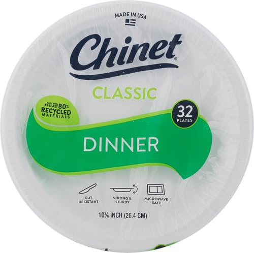 Chinet Classic White Dinner Plates, 32 ct