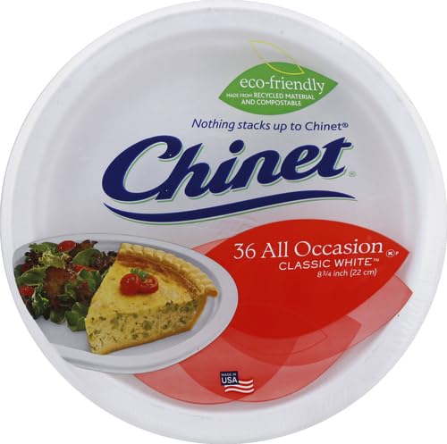 Chinet Premium 8 3/4-Inch Paper Plates, 36 Count