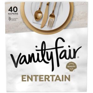 vanity fair entertain paper napkins, 40 count, disposable napkins made for entertaining and events