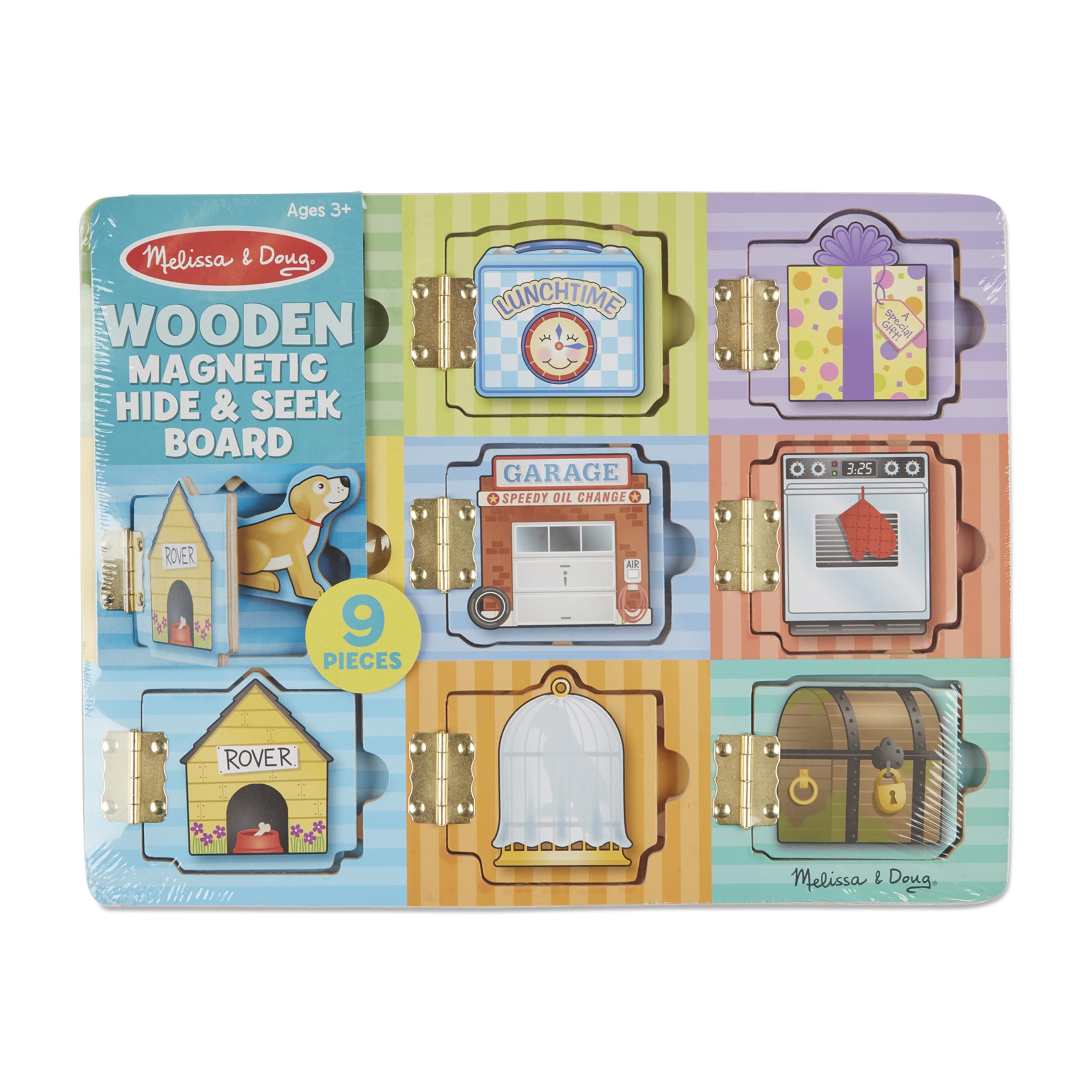 Melissa & Doug Hide and Seek Wooden Activity Board With Magnets Puzzles For Toddlers And Kids Ages 3+