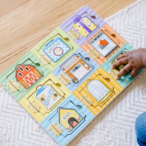 Melissa & Doug Hide and Seek Wooden Activity Board With Magnets Puzzles For Toddlers And Kids Ages 3+