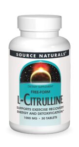 source naturals l-citrulline - supports exercise recovery, energy and detoxification*, 1,000 mg - 30 tablets