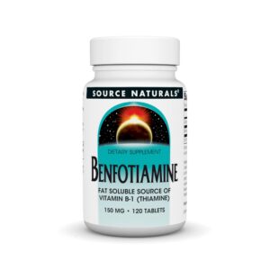 source naturals benfotiamine, fat soluable source of vitamin b-1, 150 mg - 120 tablets