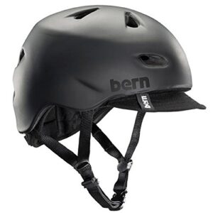 bern brentwood summer matte helmet with visor, matte black, small