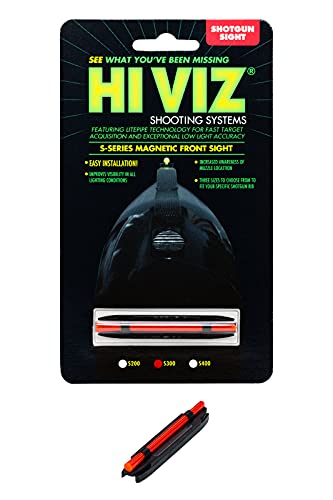 HIVIZ Narrow Magnetic Fiber Optic Shotgun Sight with Red Light Pipe