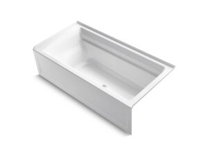 kohler k-1125-ra-0 archer 72-inch x 36-inch alcove bath with integral apron and right hand drain, white