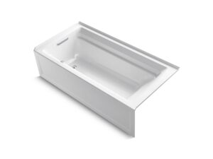 kohler k-1125-la-0 archer 72-inch x 36-inch acrylic alcove bath with integral apron and left-hand drain, white