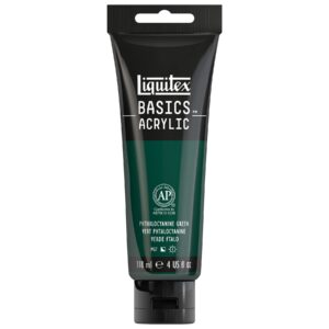 liquitex basics acrylic paint, 118ml (4-oz) tube, phthalocyanine green