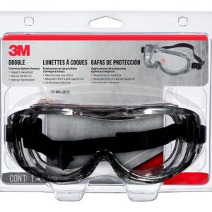 3M Professional Goggle, Clear Lens Provides Excellent Visibility, Impact-Resistant, Blocks 99.9% of UV, Indirect Ventilation Reduces Fogging, Accommodates Some Personal Eyewear (91264H1-DC)