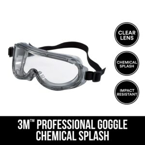 3M Professional Goggle, Clear Lens Provides Excellent Visibility, Impact-Resistant, Blocks 99.9% of UV, Indirect Ventilation Reduces Fogging, Accommodates Some Personal Eyewear (91264H1-DC)