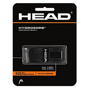 head hydrosorb tour synthetic racquetball grip, black, 1