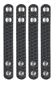 bianchi accumold elite 4-pack 7906 chrome snap belt keepers (basketweave black), 2.25 inches