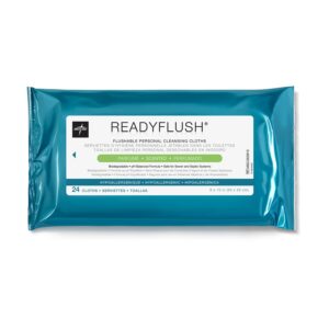 medline, msc263810, readyflush biodegradable flushable wipes, 8 x 12, 24 wet wipes, pack of 3, sold as 1 pack