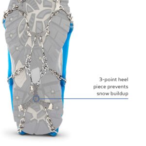 Yaktrax Ascent Heavy Duty Traction Cleats with 16 Stainless-Steel Spikes, Blue, X-Large (1 Pair)