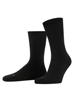 falke unisex run socks, light cushion, sporty, classic athleisure, lightweight, breathable, skin-friendly, cotton, black (black 3000), 12.5-13.5, 1 pair