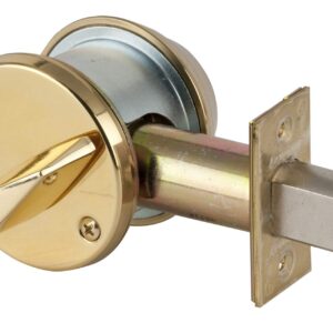 Schlage Lock Company B660605 Grade 1 Single Cylinder Deadbolt with 12297 Latch and 10094 Strike, Satin Brass Finish