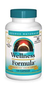 source naturals wellness formula, advanced immune support*, bio-aligned vitamins & herbal defense - immune system support supplement & immunity booster - 120 capsules