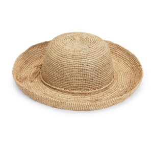 wallaroo hat company – women’s catalina sun hat – wide brim natural fiber and adjustable sizing for medium crown sizes – chic hat for garden parties, beach getaways and outdoor events (natural)