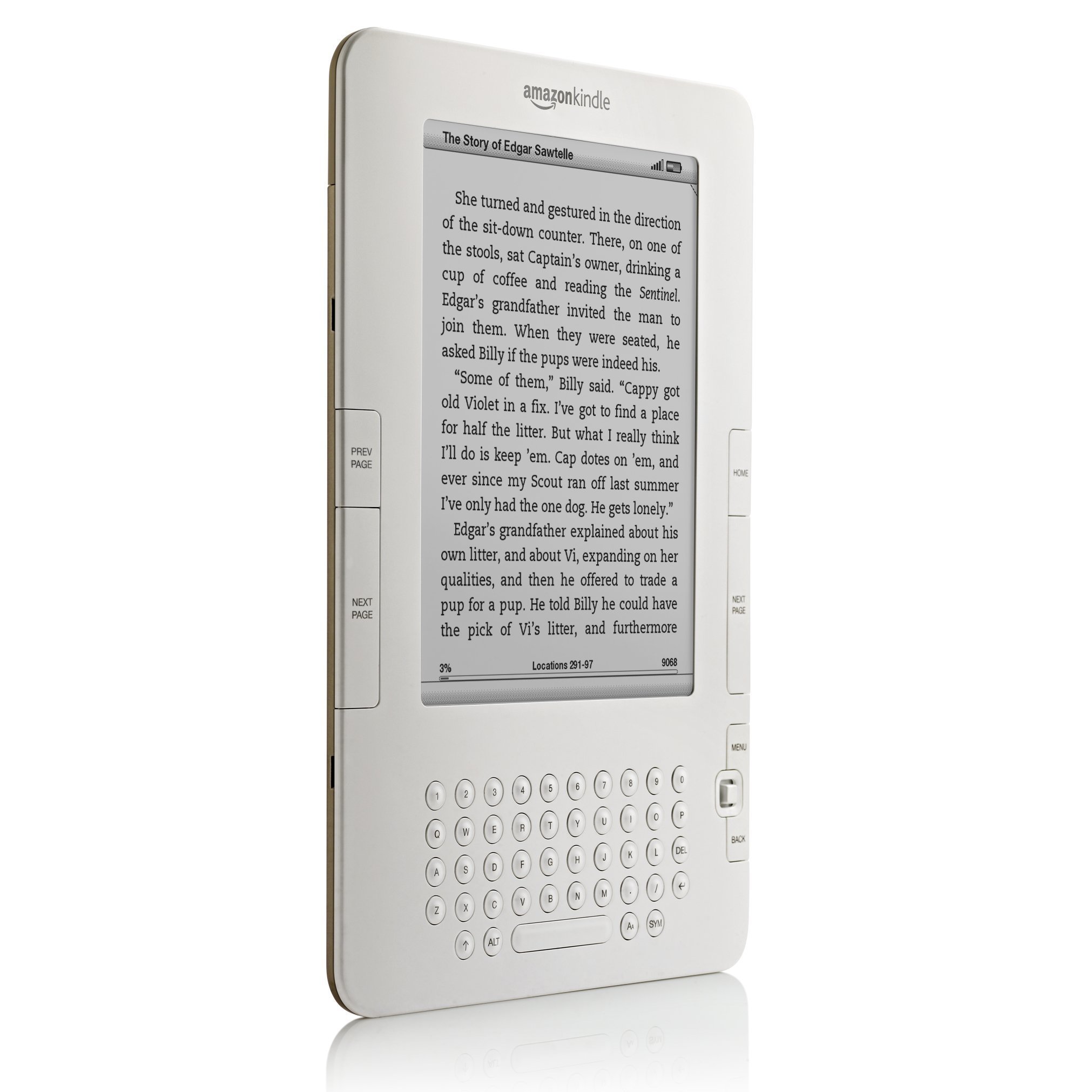 Kindle Wireless Reading Device, Free 3G, 6" Display, White - 2nd Generation